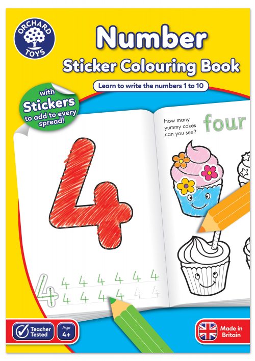 Orchard Toys Number Colouring (Book with Stickers) - WordUnited
