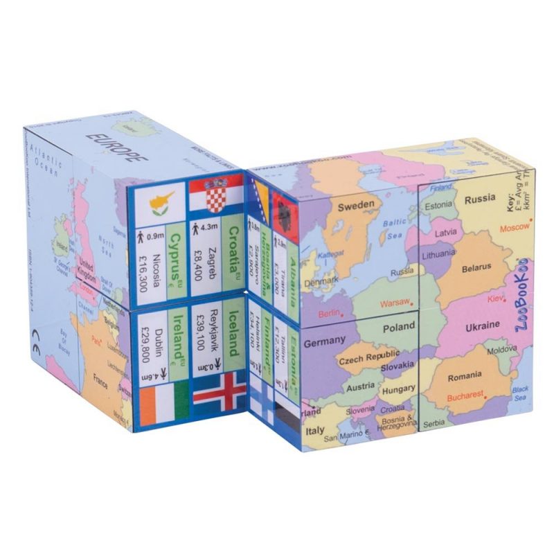 ZooBooKoo Europe Cube Book: Maps, Flags and Facts (3D Geography Cube ...