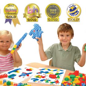 Morphun Construction Junior Starter Rainbow Building Bricks Set (400 Blocks) - WordUnited