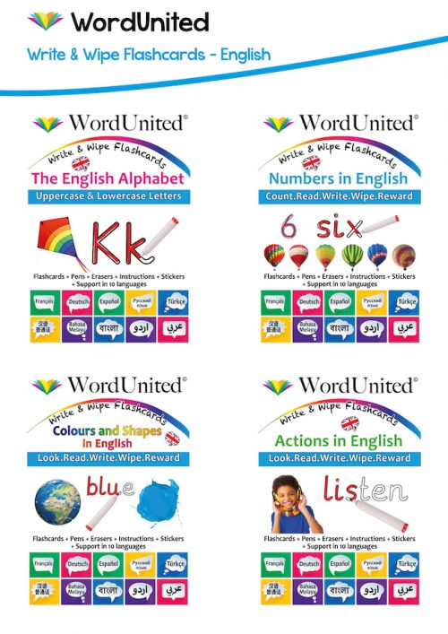 Write & Wipe English Pack - Alphabet, Numbers, Colours & Shapes and ...