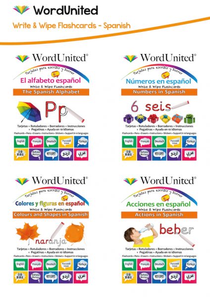 Write & Wipe Spanish Pack - Alphabet, Numbers, Colours & Shapes, and ...