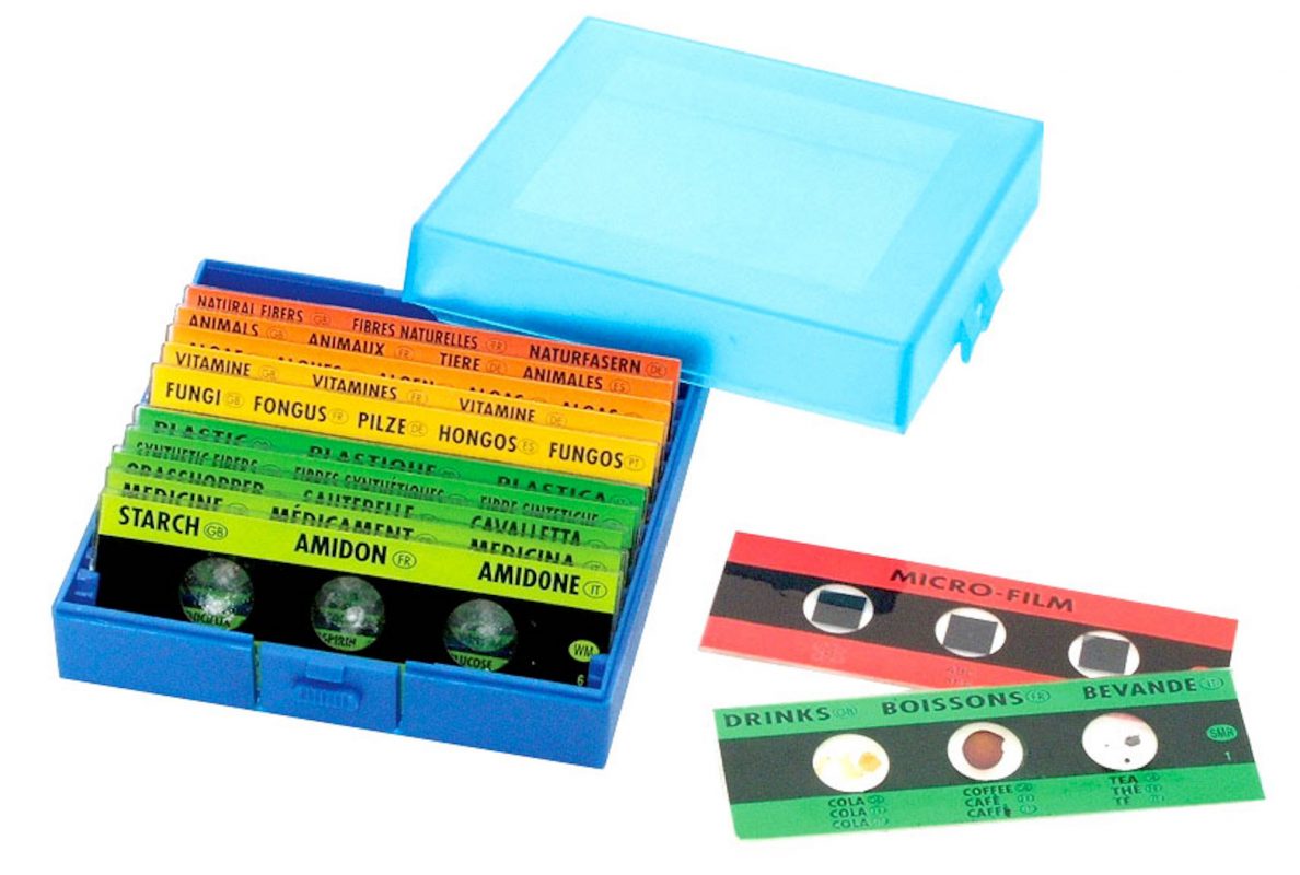 EDU-QI Microscope Prepared Slide Set with Box (12 micro slides / 36 ...