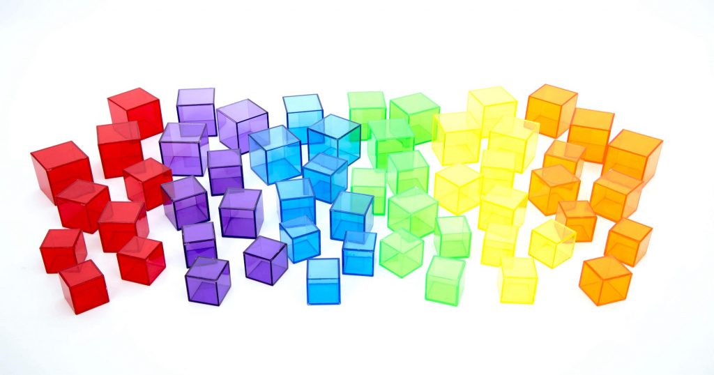 TickiT Translucent Colourful Cubes (54 Transparent Blocks) - WordUnited