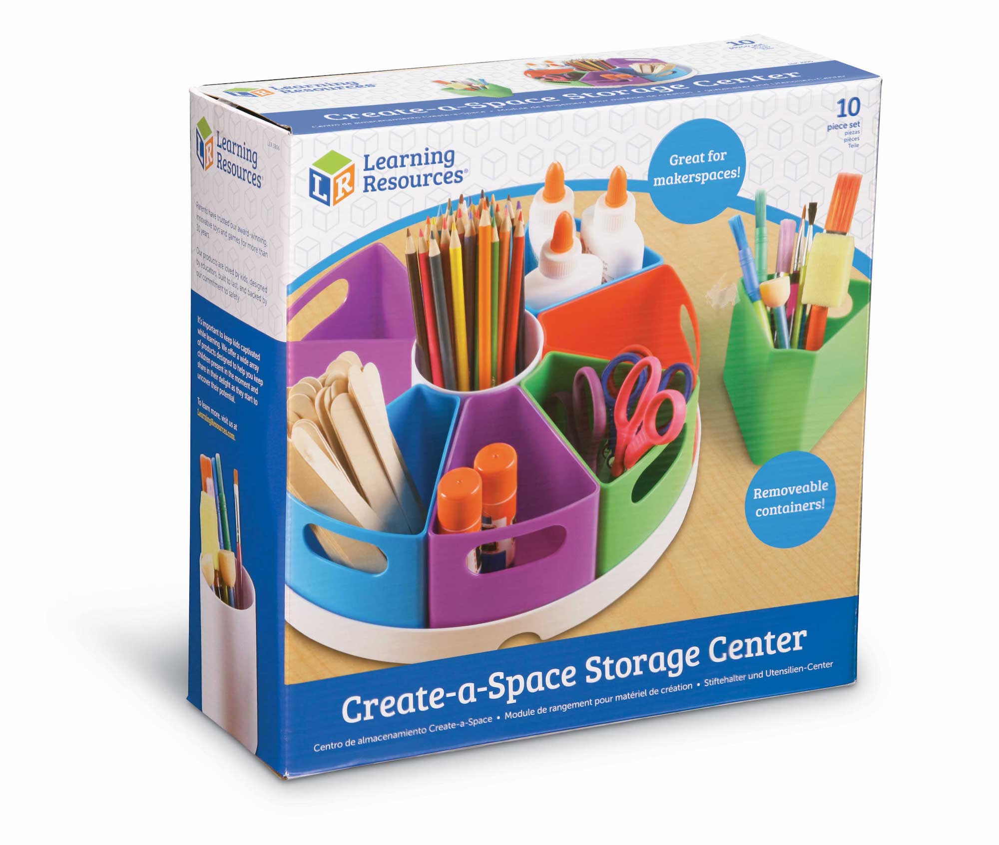 Learning Resources Stationery Create-a-Space Storage Centre (Storage Tray + 9 Containers ...