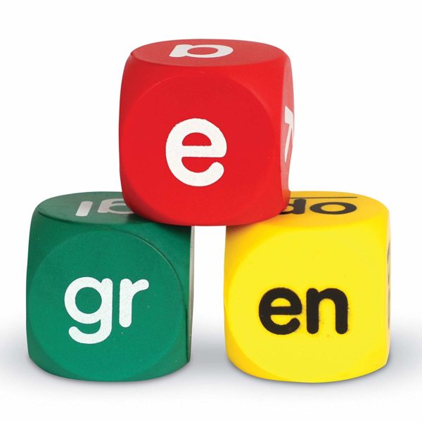 Learning Resources Phonics Cubes Class Set (3 Sets of 6 Literacy Dice ...
